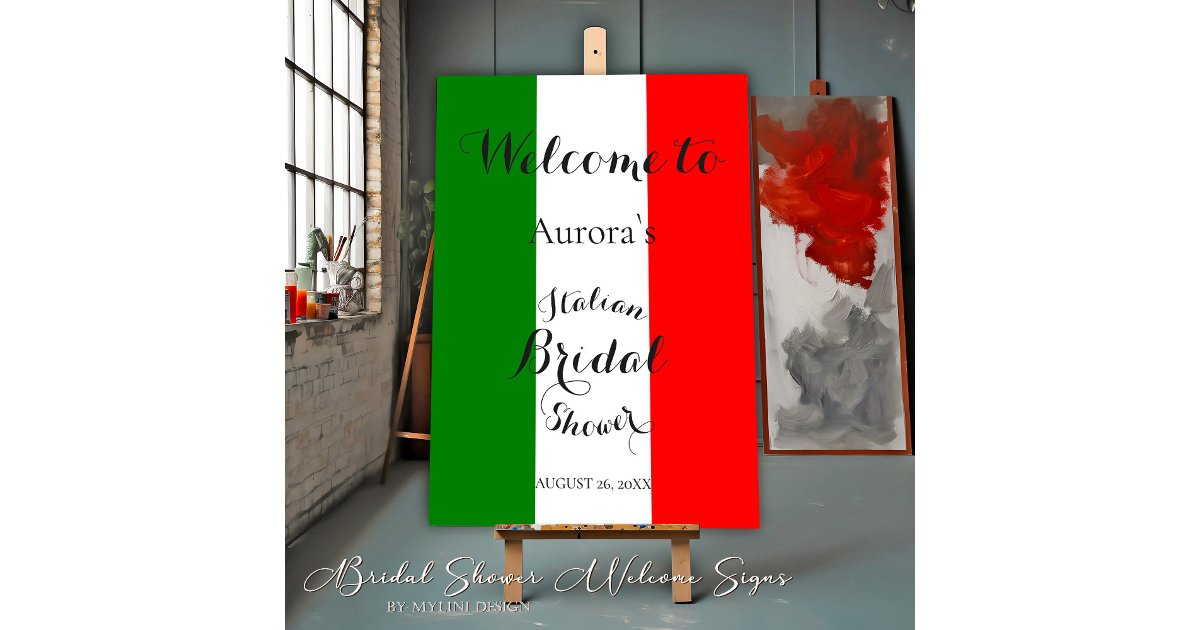 Modern Italian Bridal Shower Welcome Sign | Zazzle