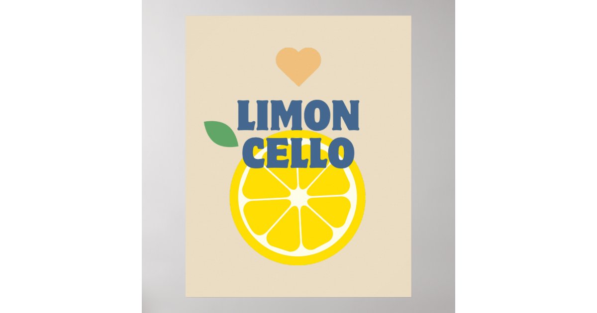 Modern Italian Lemons Limoncello Bar Poster | Zazzle