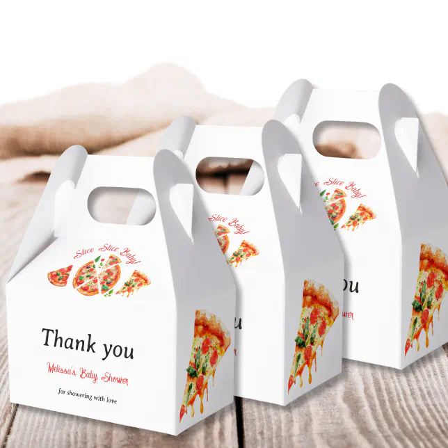 Modern Italian Pizza Party Slice Slice Baby Shower Favor Boxes | Zazzle