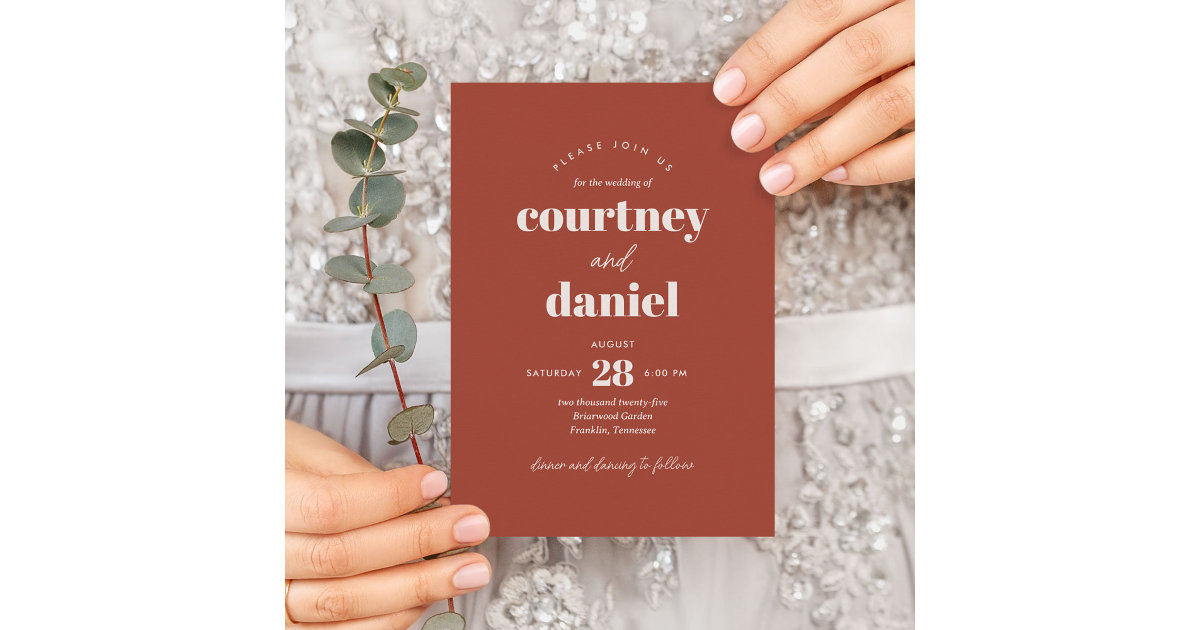 Modern Ivory Brown Trendy Mix Match Wedding Invitation | Zazzle