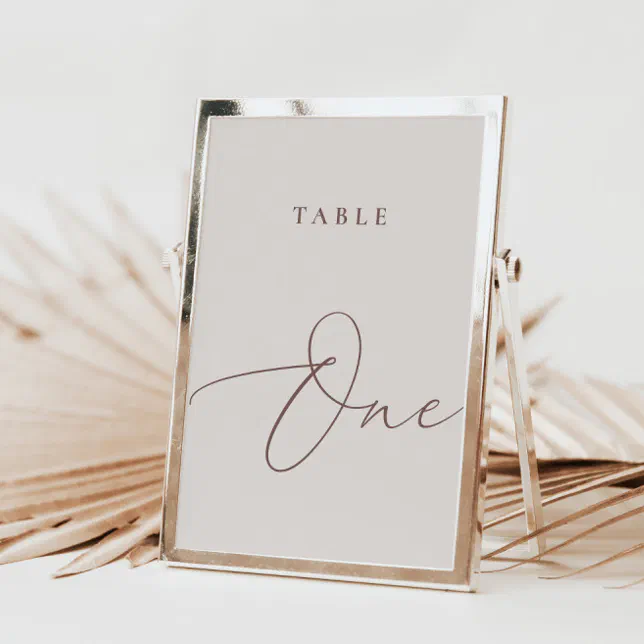 Modern Ivory Calligraphy Table One Table Number | Zazzle