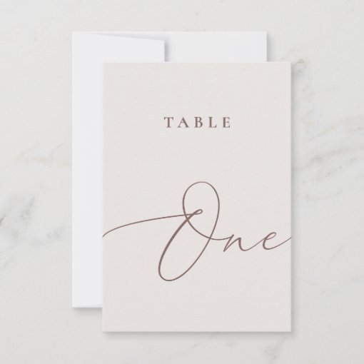 Modern Ivory Calligraphy Table One Table Number | Zazzle