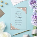 Modern Ivory Gold Agate Corners Wedding Acrylic Invitations | Zazzle