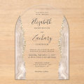 Modern Ivory Gold Agate Wedding Arch Acrylic Invitations | Zazzle
