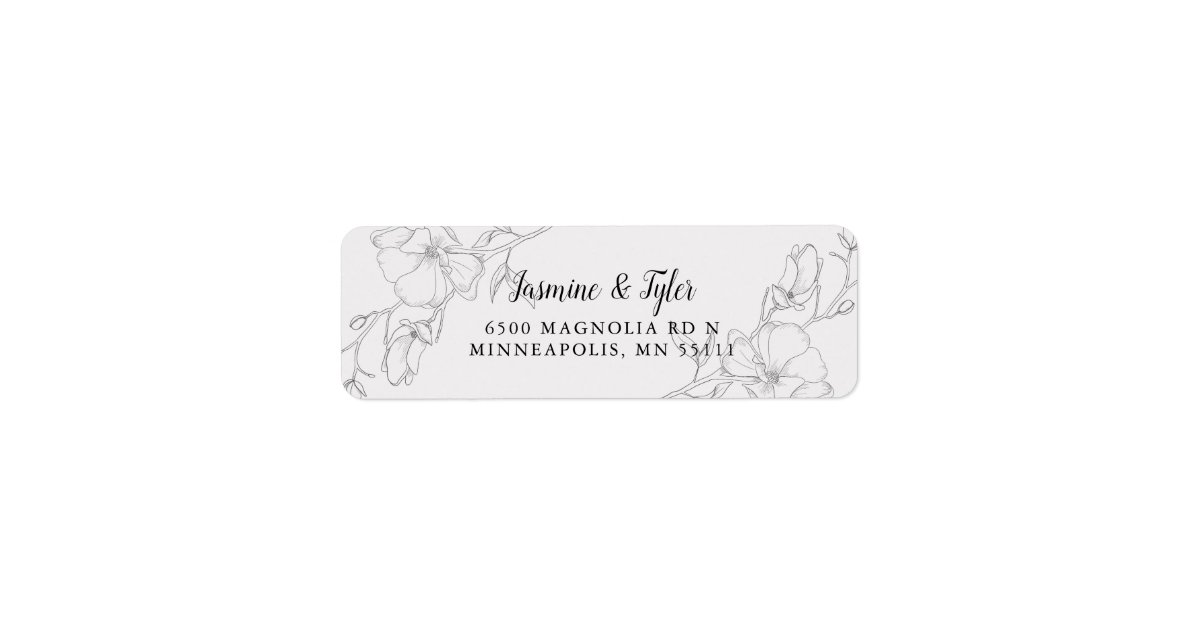 Modern Ivory Magnolia Flowers Return Address Label | Zazzle