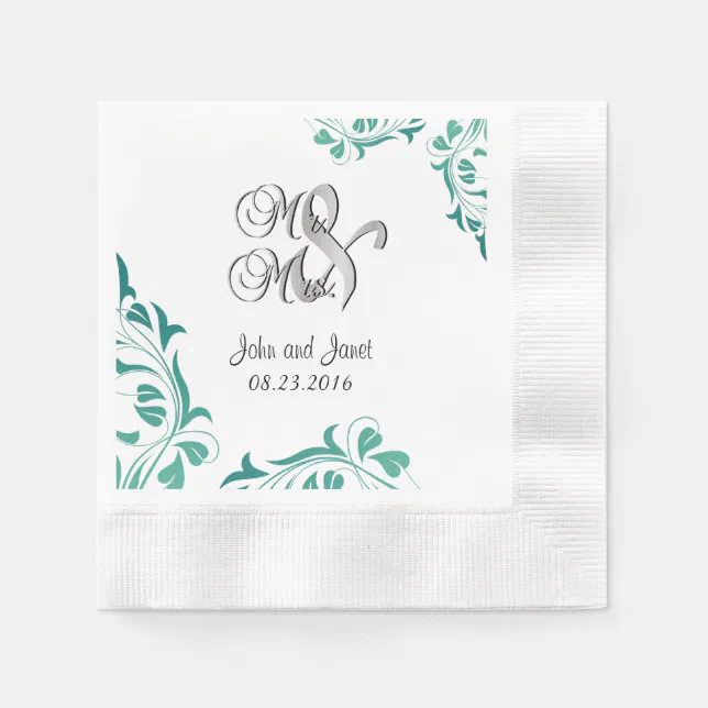 Modern Jade Lace Paper Napkins | Zazzle