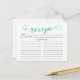 Modern Jade Script Bridal Shower Recipe Cards | Zazzle