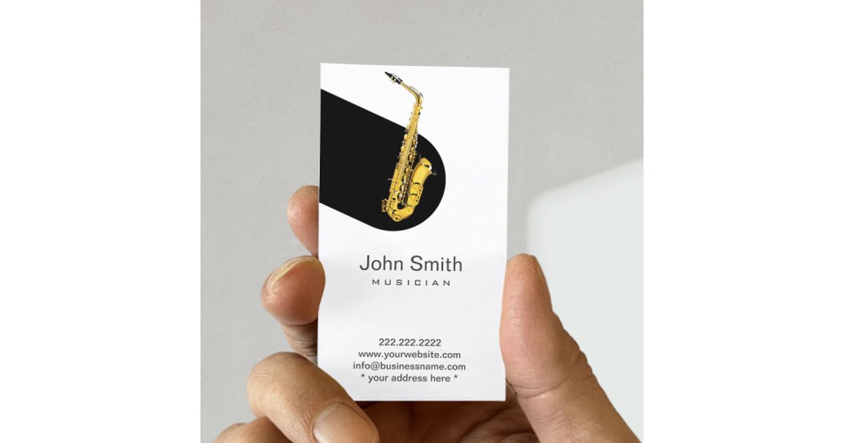 Modern Jazz Saxophone Musician Profile Card | Zazzle