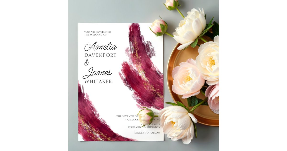 Modern Jewel Tones Abstract Wedding Invitation | Zazzle