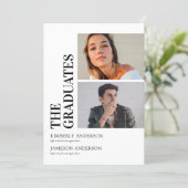 Modern Joint Graduation Party Invitations | Zazzle