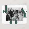 Modern JOY Christmas Photo | Minimalist Postcard | Zazzle