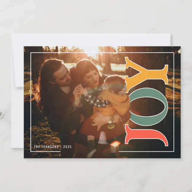 Modern Joy Holiday Photo Card | Zazzle