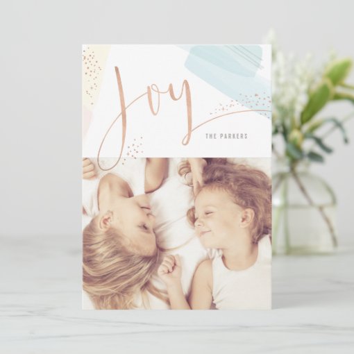 Modern Joy Holiday Photo Card | Zazzle