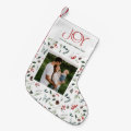 Modern Joy Red Berry Botanical Photo Christmas Small Christmas Stocking ...