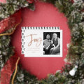 Modern Joy Script Rose Gold Photo Foil Holiday Card | Zazzle