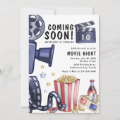Modern Kids Movie Night Birthday Party Invitation | Zazzle