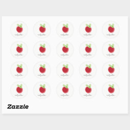 Modern Kids School Teacher Hand Drawn Apple Classic Round Sticker | Zazzle