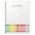 Modern Kids Teacher Colorful Rainbow Crayon Colors Notebook | Zazzle