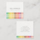 Modern Kids Teacher Colorful Rainbow Crayon Colors Square Business Card ...