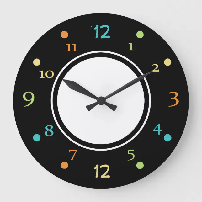 Modern Kitchen Design Large Clock | Zazzle