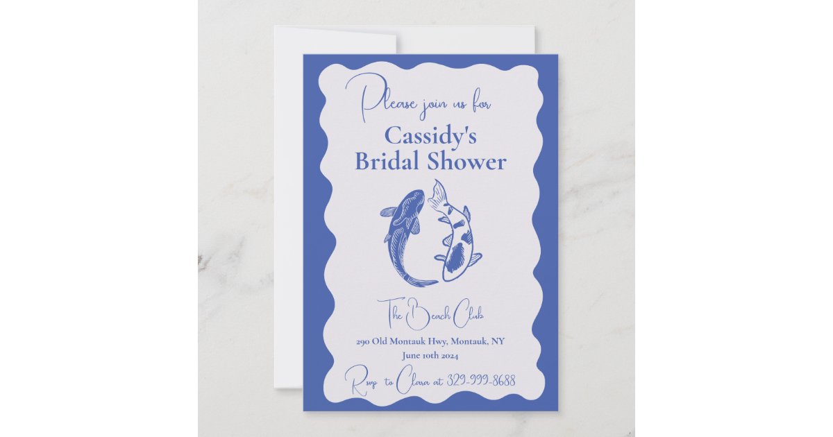 Modern Koi Fish Bridal Shower Invitation | Zazzle