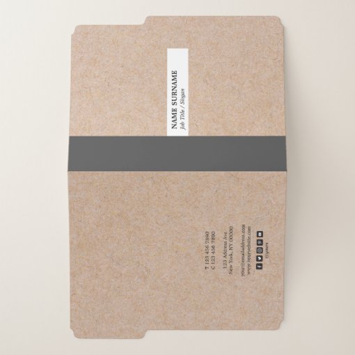 Modern Kraft Accent Business Personal File Folder | Zazzle