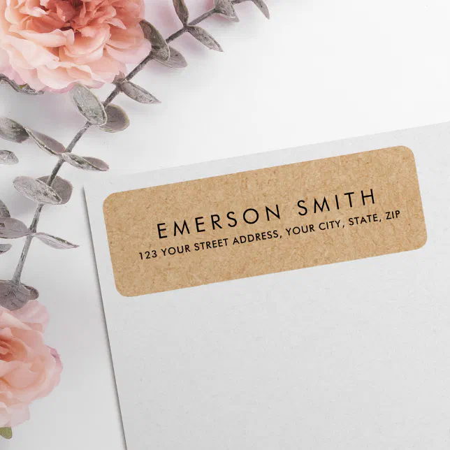 Modern Kraft paper look return address Label | Zazzle