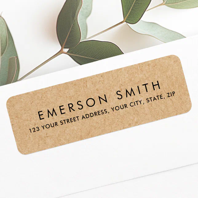 Modern Kraft paper look return address Label | Zazzle