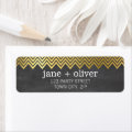 MODERN LABEL chevron pattern gold foil chalkboard | Zazzle