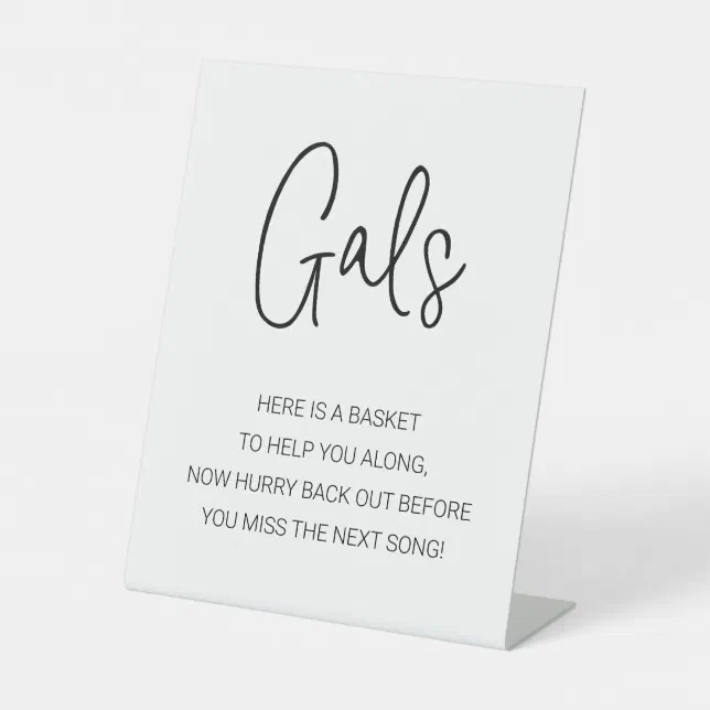 Modern Ladies Bathroom Basket Wedding Pedestal Sign | Zazzle
