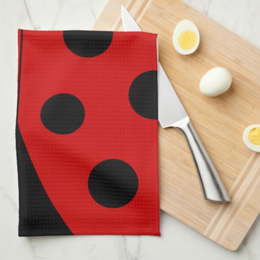 Modern Ladybug Kitchen Towel | Zazzle