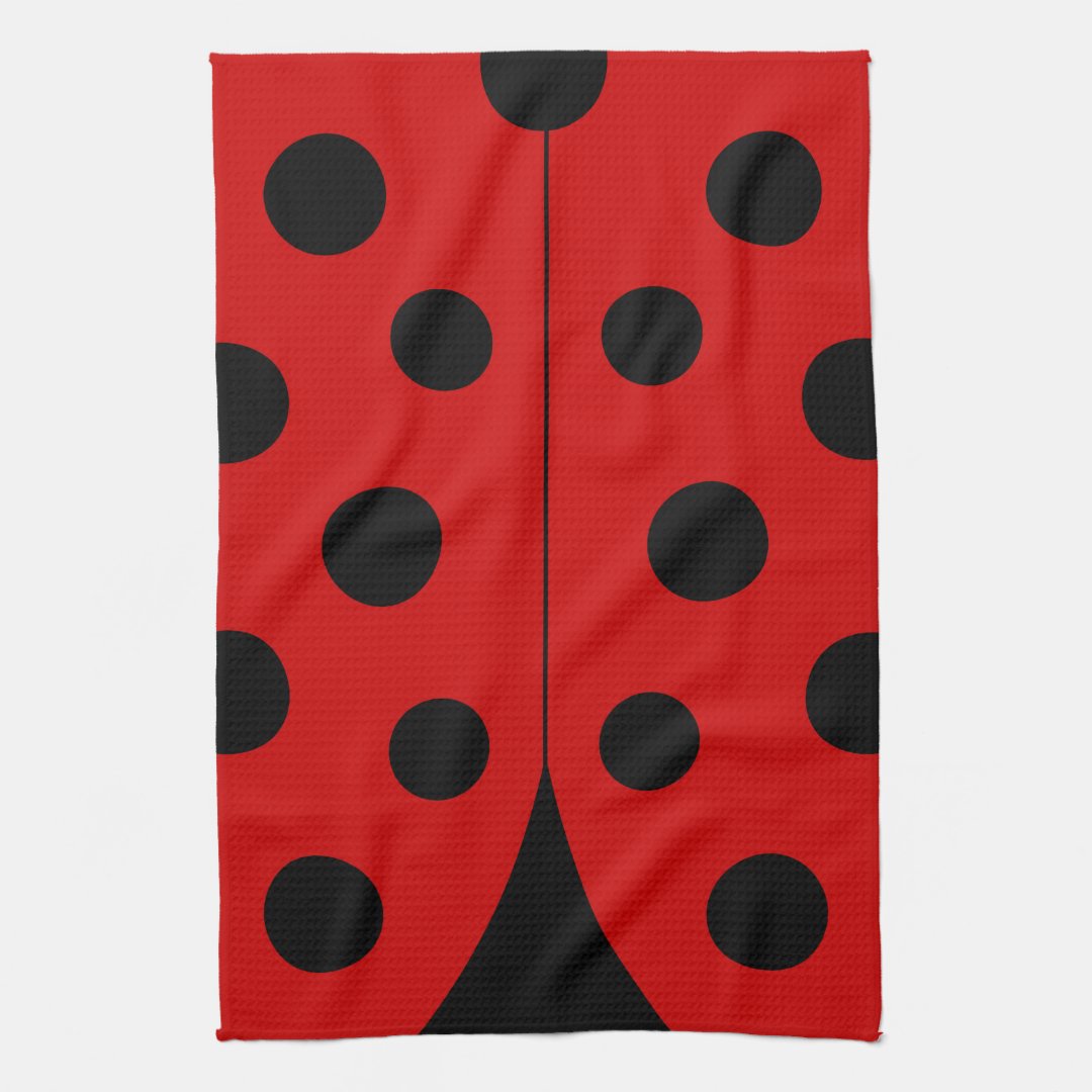 Modern Ladybug Kitchen Towel | Zazzle