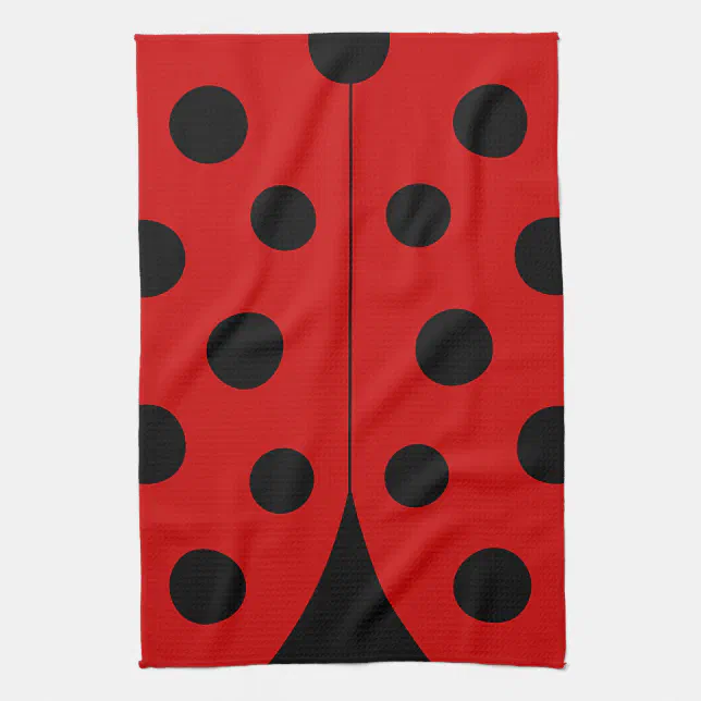 Modern Ladybug Kitchen Towel | Zazzle