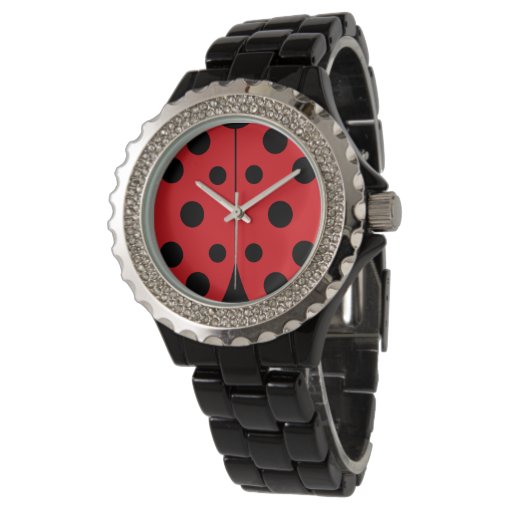 Modern Ladybug Rhinestone Watch | Zazzle