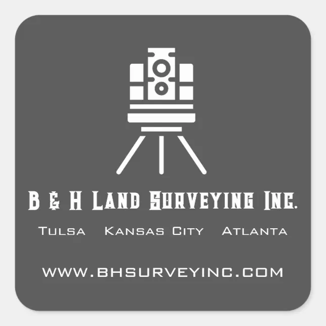 Modern Land Surveyor Business Square Sticker | Zazzle