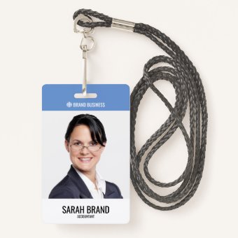 Modern Large Employee Photo Staff ID Badge | Zazzle
