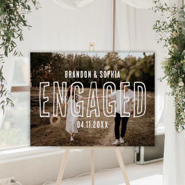 Modern Large Letters Engagement Party Welcome Sign | Zazzle