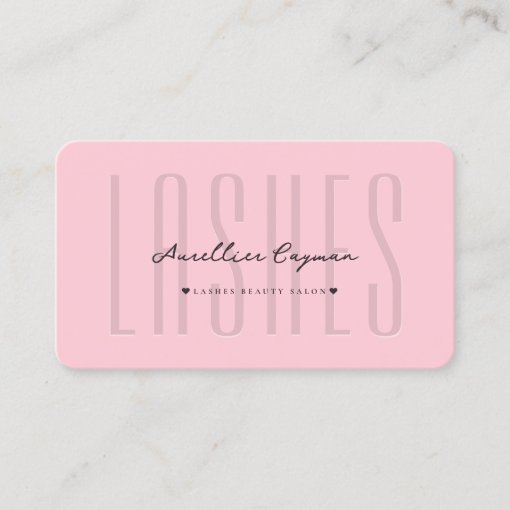 Modern Lash Lashes Beauty Salon Pink Monogram Business Card | Zazzle
