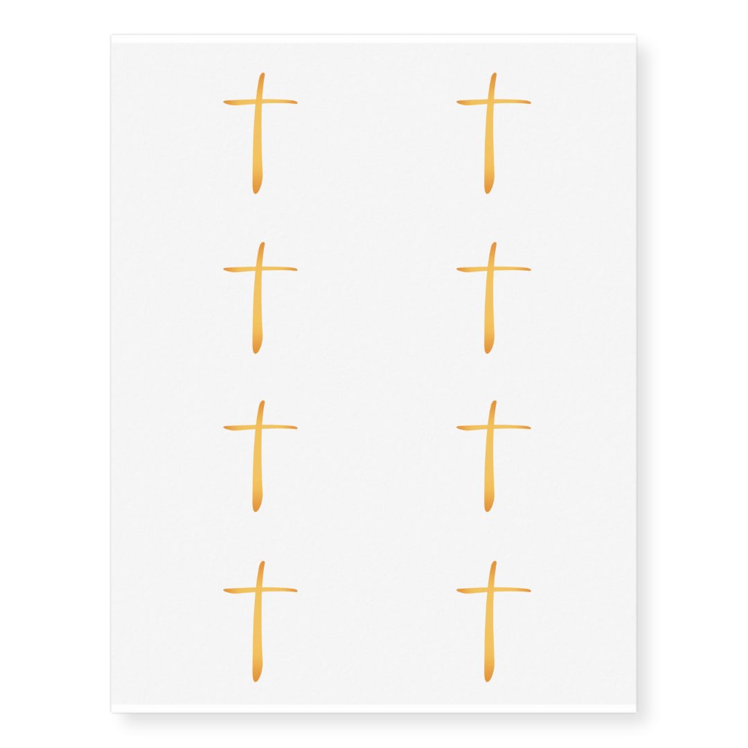 Modern Latin Christian Cross Temporary Tattoos | Zazzle
