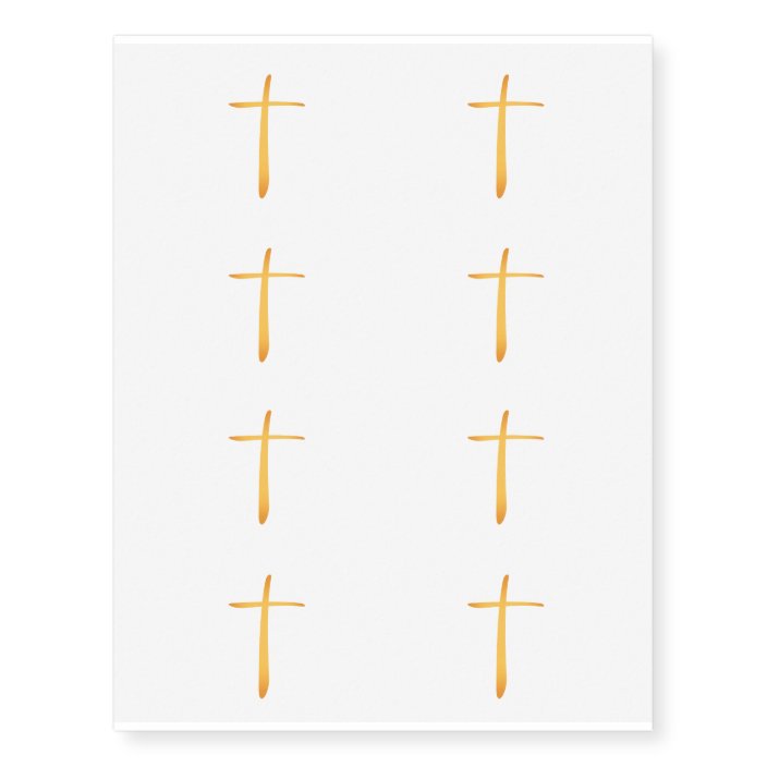 Modern Latin Christian Cross Temporary Tattoos | Zazzle