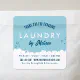 Modern Laundry Service Blue & White Thank You Square Sticker | Zazzle