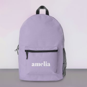 Modern Lavender Purple Personalized Printed Backpack | Zazzle