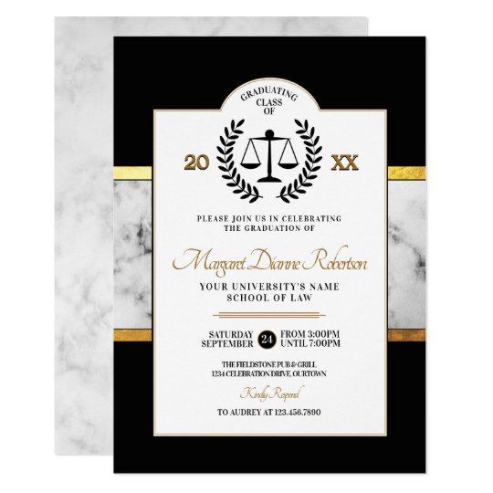 Modern Law School Graduation Party Invitations | Zazzle.com