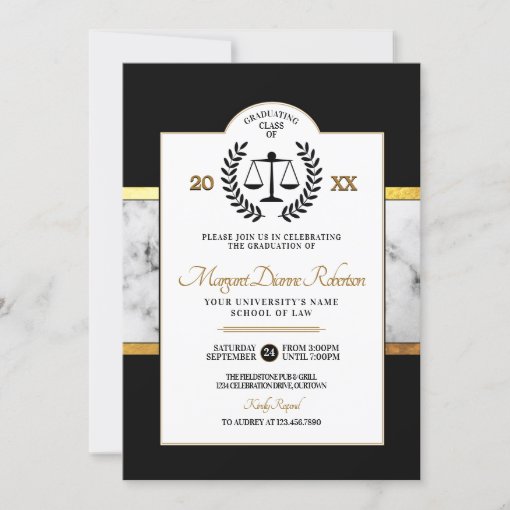 Modern Law School Graduation Party Invitations | Zazzle