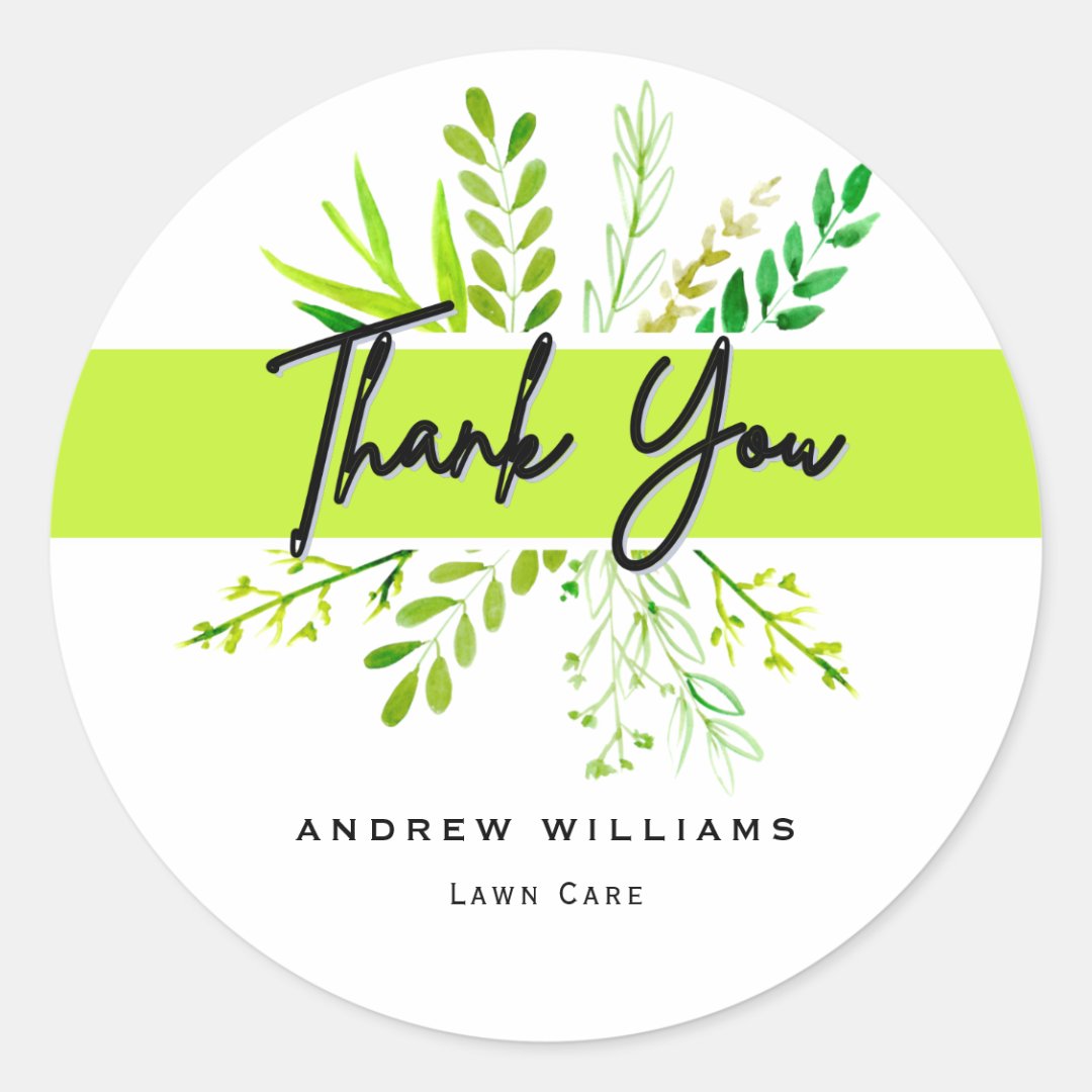 Modern Lawn Care Landscaping Classic Round Sticker | Zazzle