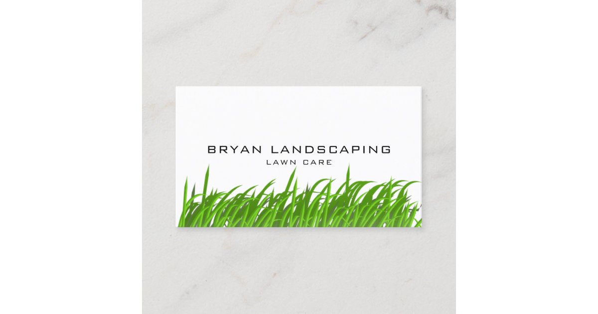 Modern Lawn Care - Landscaping Grass Business Card | Zazzle