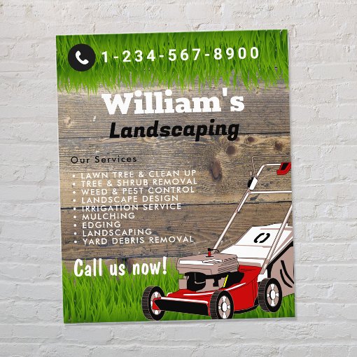 Modern Lawn Mowing Cutting Services, Lawn Care Flyer | Zazzle