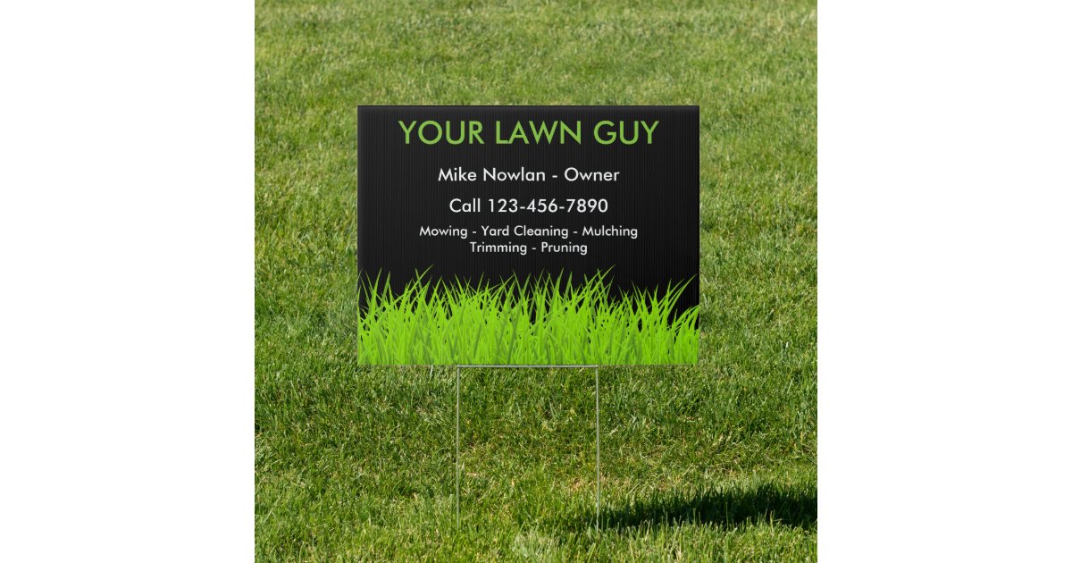Modern Lawn Service Simple Yard Signs | Zazzle