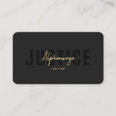 Modern Lawyer Solicitor Justice Law Black Gold Business Card | Zazzle
