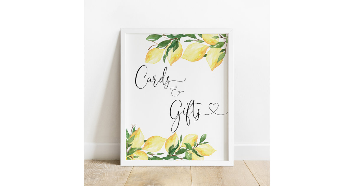 Modern Lemon Cards and Gifts Sign | Zazzle